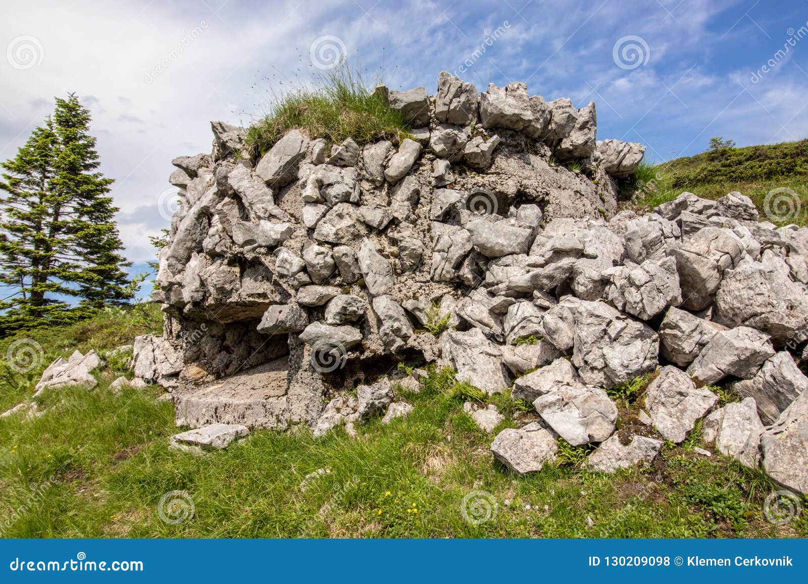 Stone Made Bunker from Side Stock Photo - Image of building, europa ...