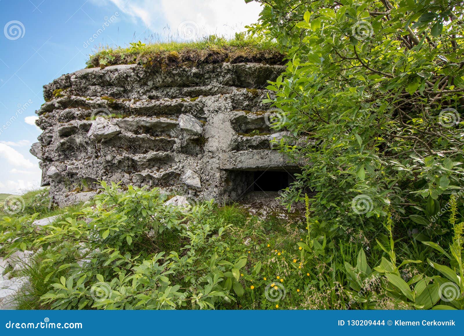 Stone Made Bunker from Side Stock Photo - Image of loopholes, europa ...
