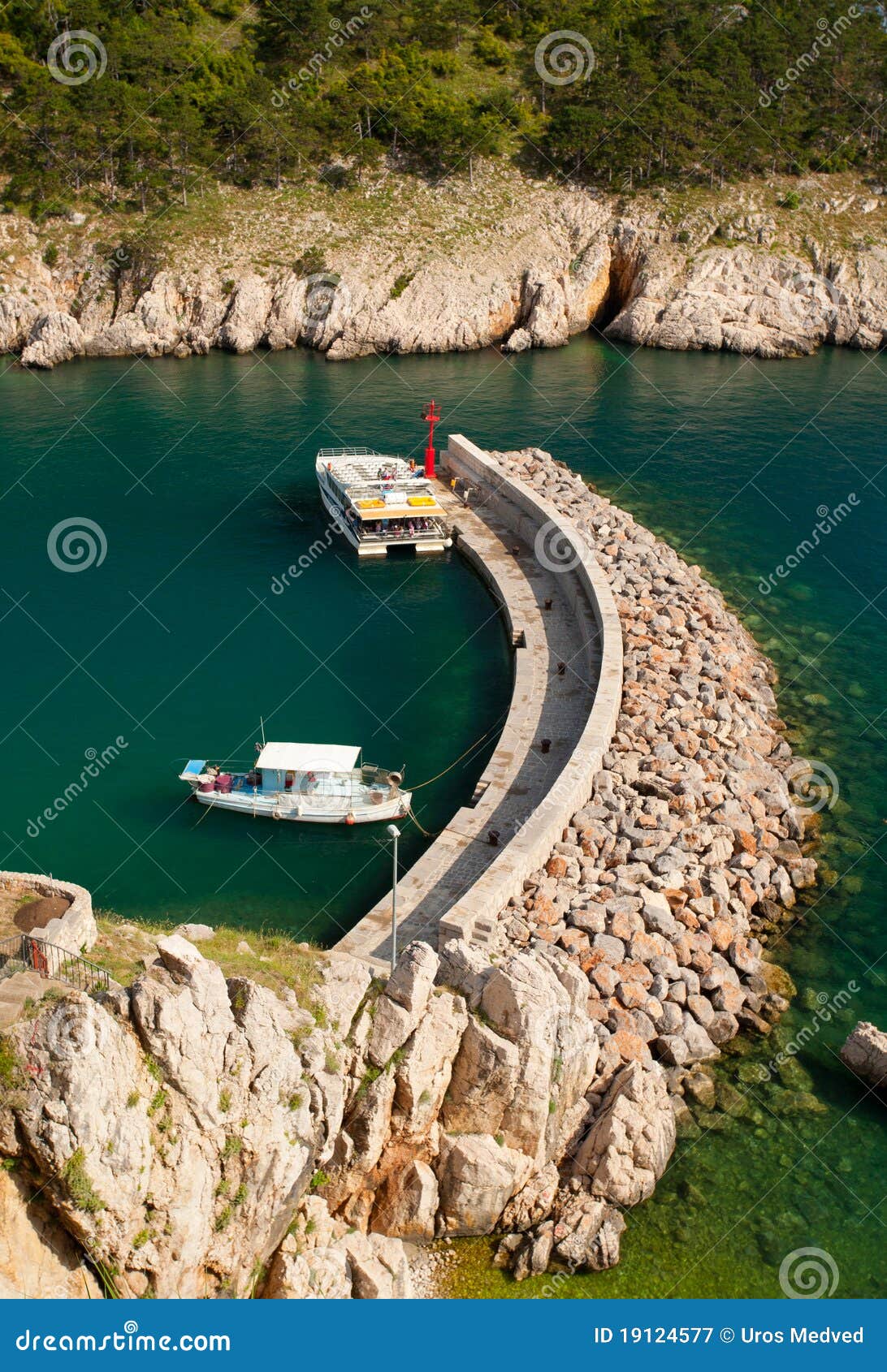 Stone made pier stock image. Image of boat, mediterranean - 19124577
