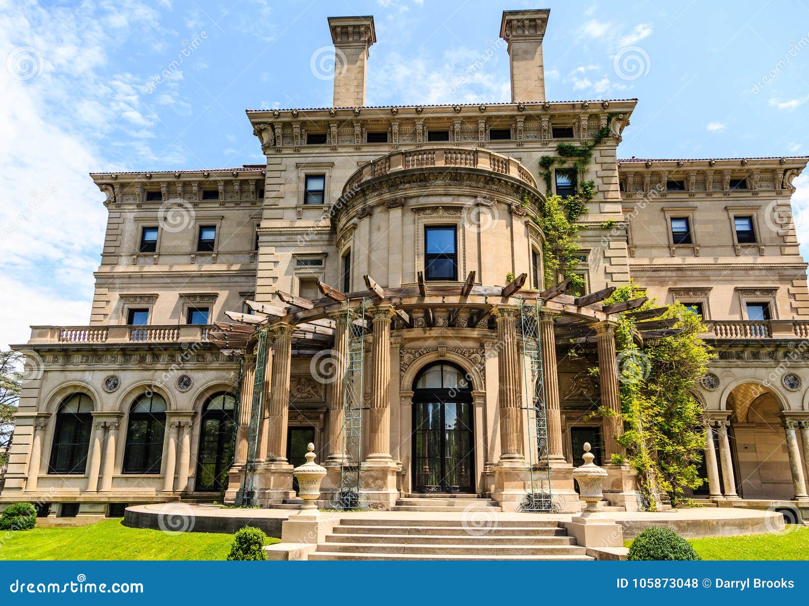 Stone Mansion from Front stock photo. Image of rich - 105873048
