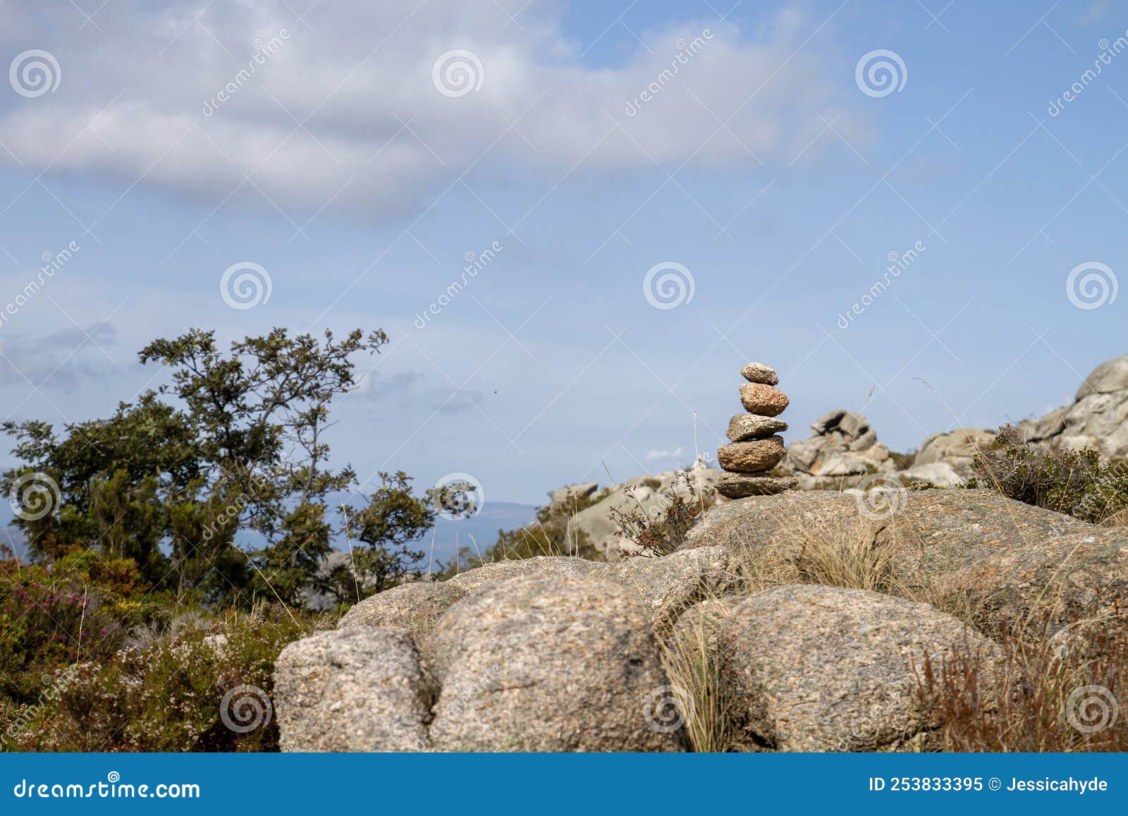 Stone Marker in Mountain Trail Stock Image - Image of outdoors, hiking ...