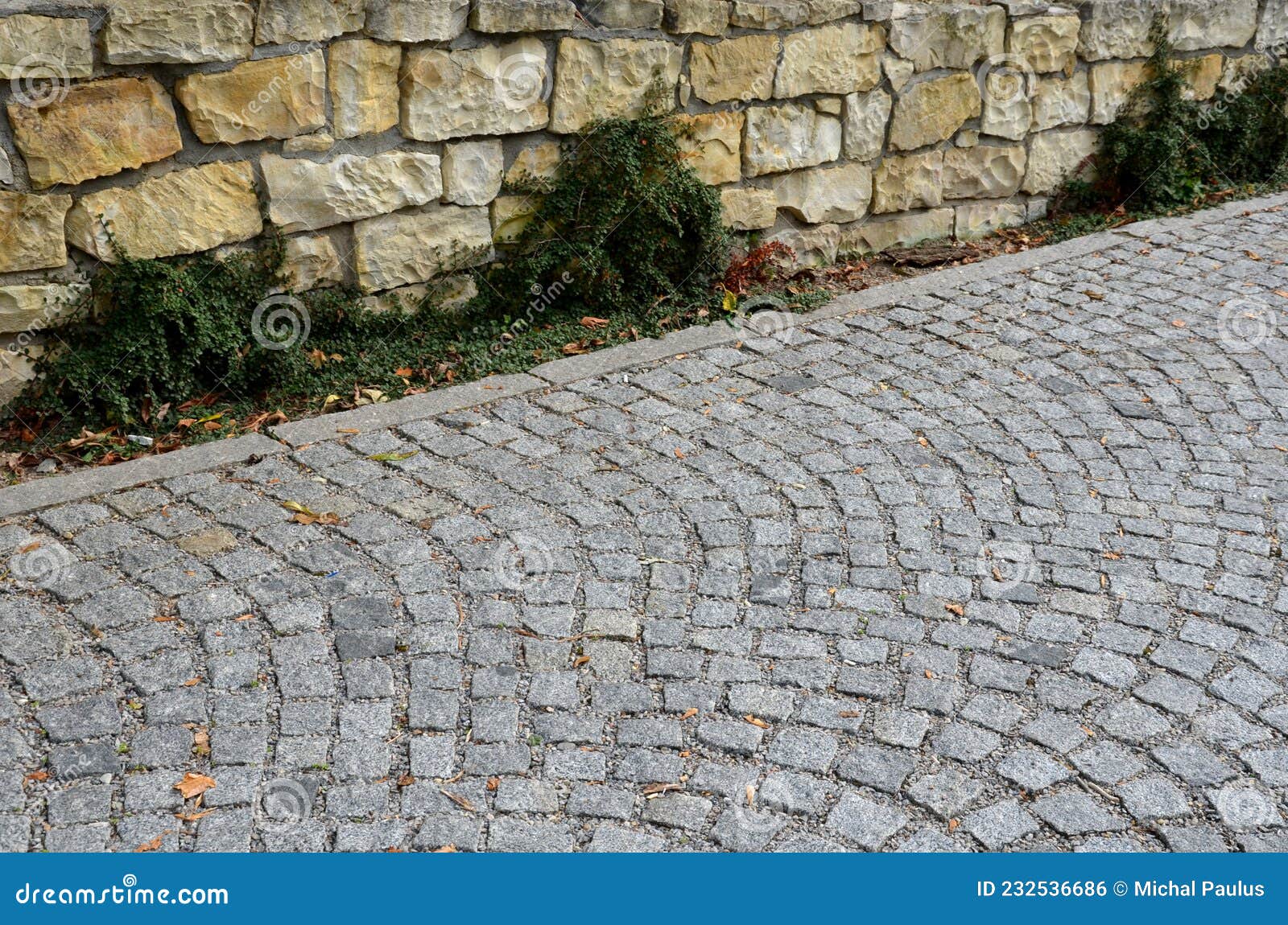 Stone Marl Retaining Walls with Stone Cladding by the Road. Gray ...