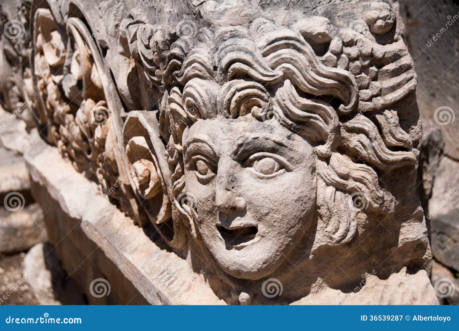 Stone Mask At Chavin De Huantar Royalty-Free Stock Photo ...