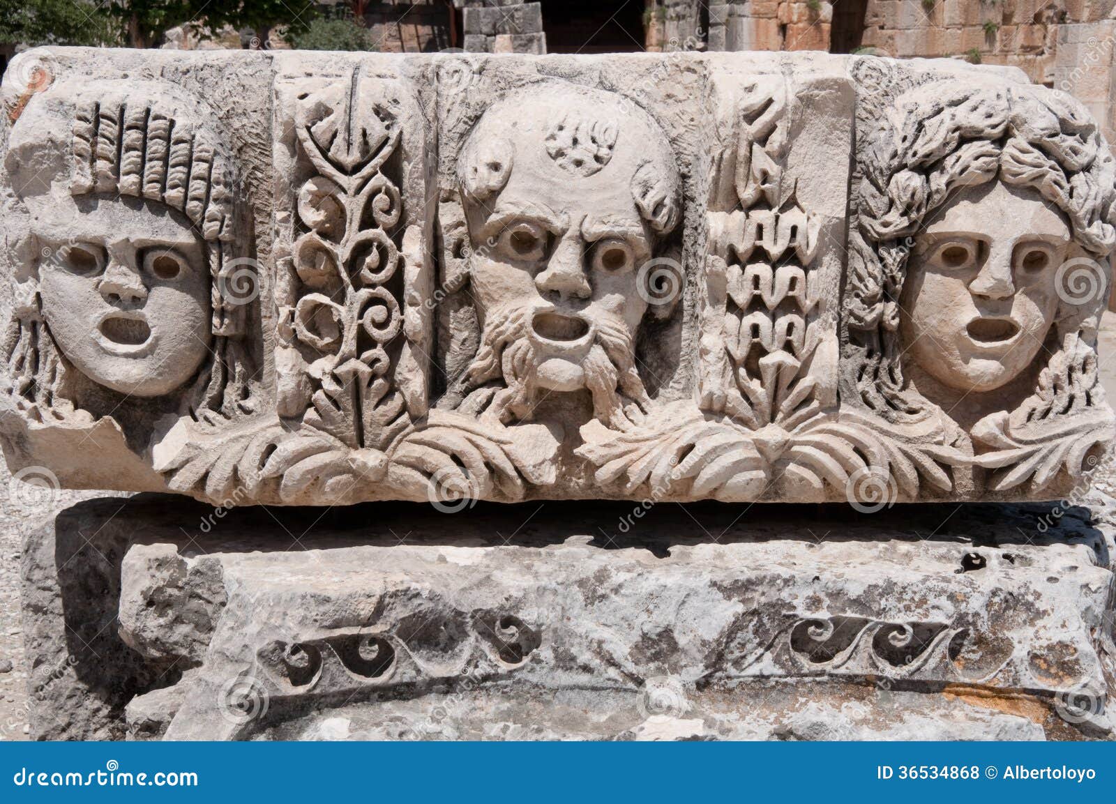 Stone Mask At Chavin De Huantar Royalty-Free Stock Photo ...