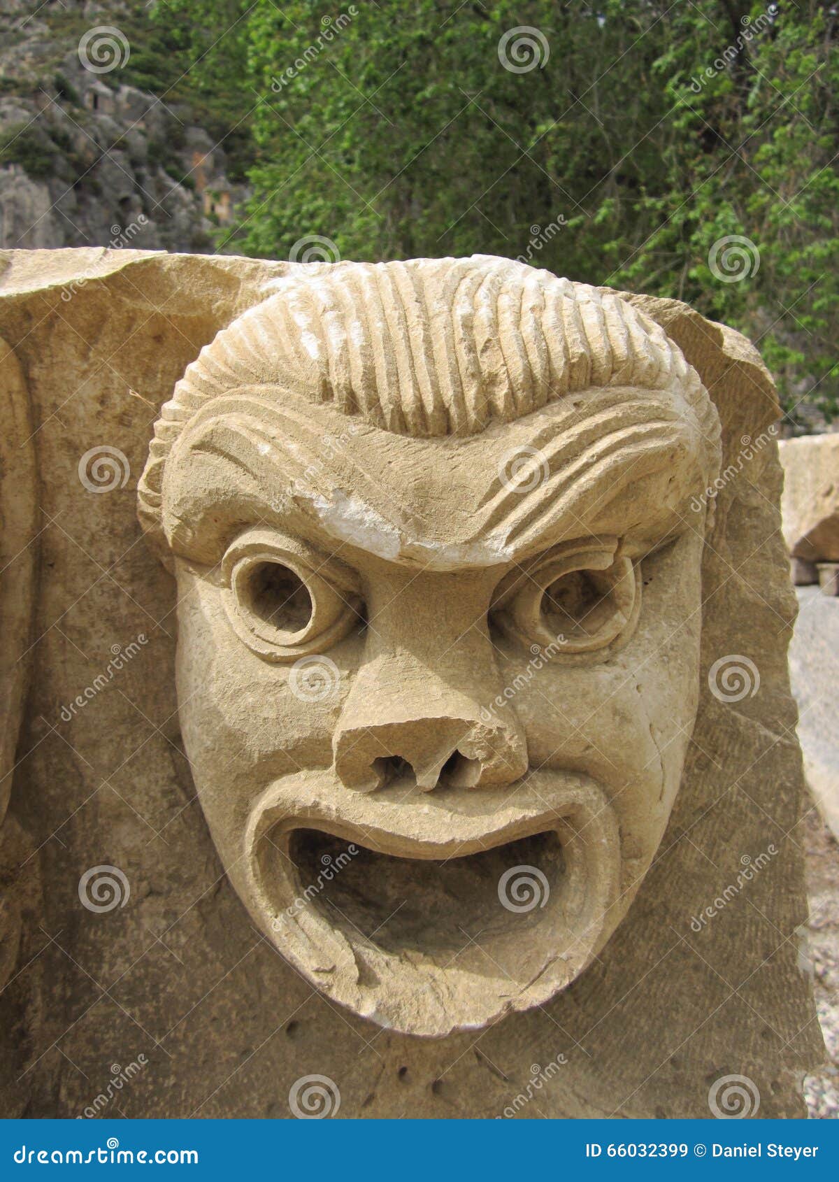 Stone mask stock image. Image of turkey, mask, myra, stone - 66032399