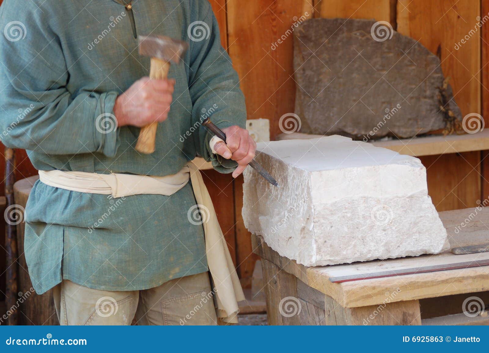 Stone mason stock image. Image of rustic, chisel, craftsman - 6925863
