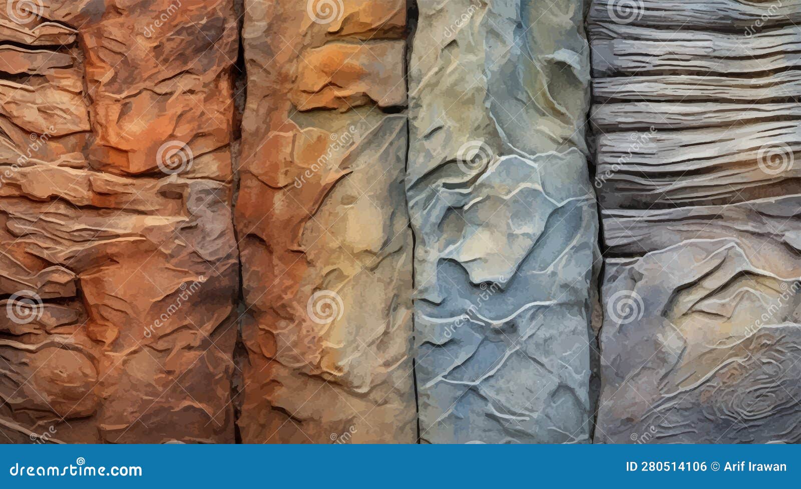 Stone Material Texture Background Set Different Style Vector Stock ...