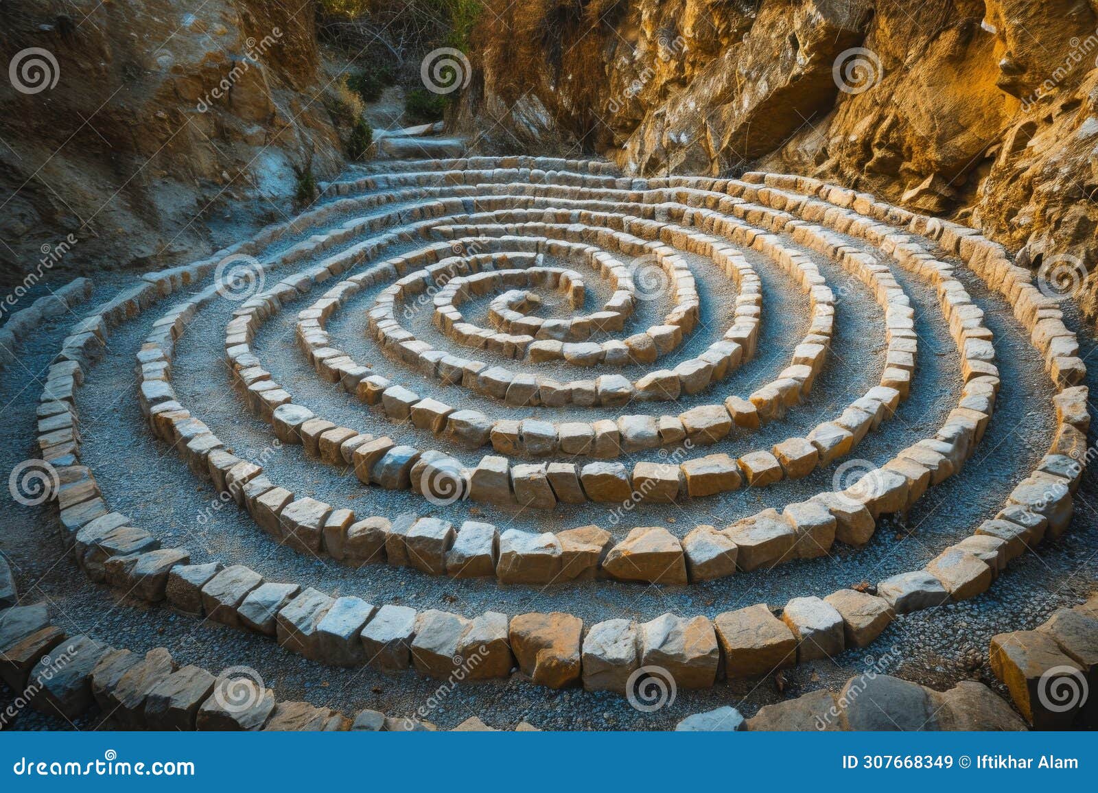 A Stone Maze Located in the Midst of Towering Mountain Peaks, Offering ...