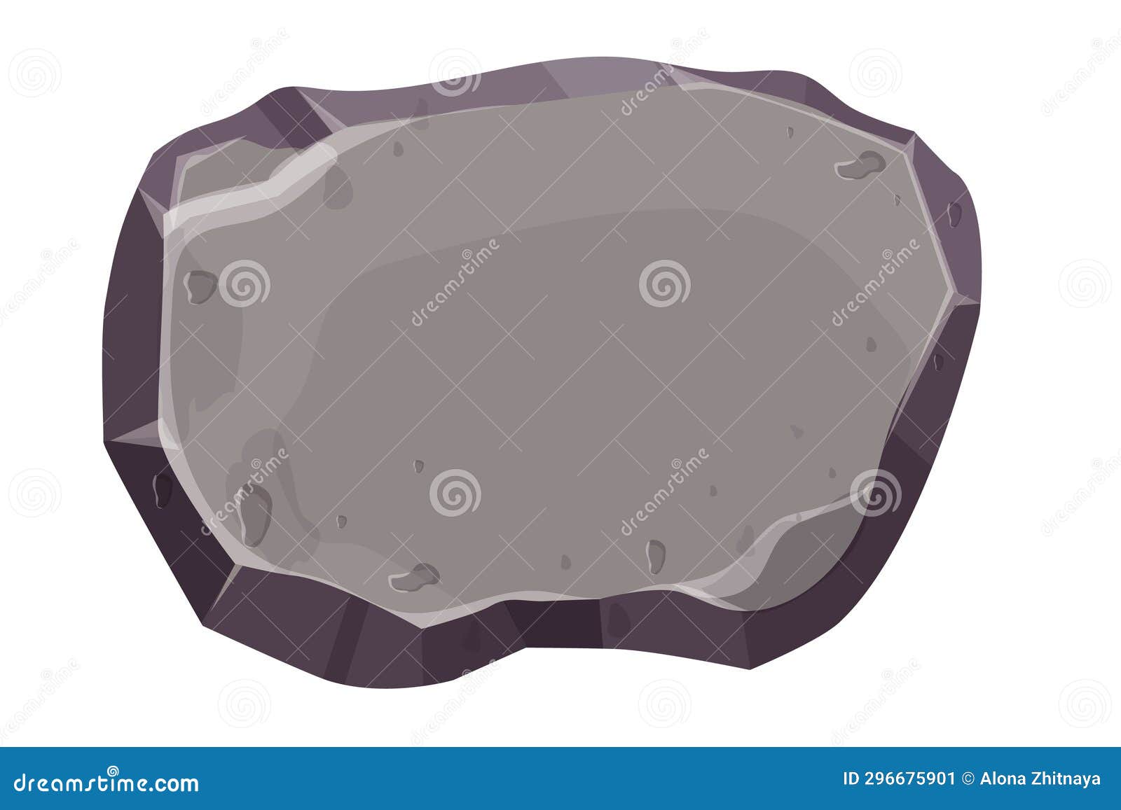 Stone Menu Panel, Rock Frame in Comic Cartoon Style Textured Isolated ...