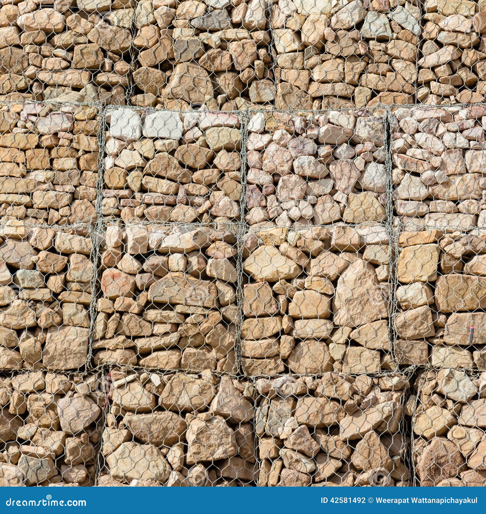 Stone in mesh stock photo. Image of rough, engineer, nature - 42581492