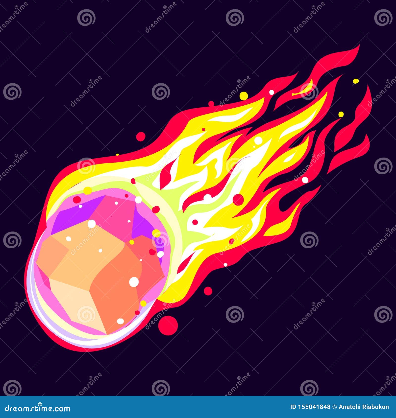 Stone Meteorite Icon, Cartoon Style Stock Vector - Illustration of ...