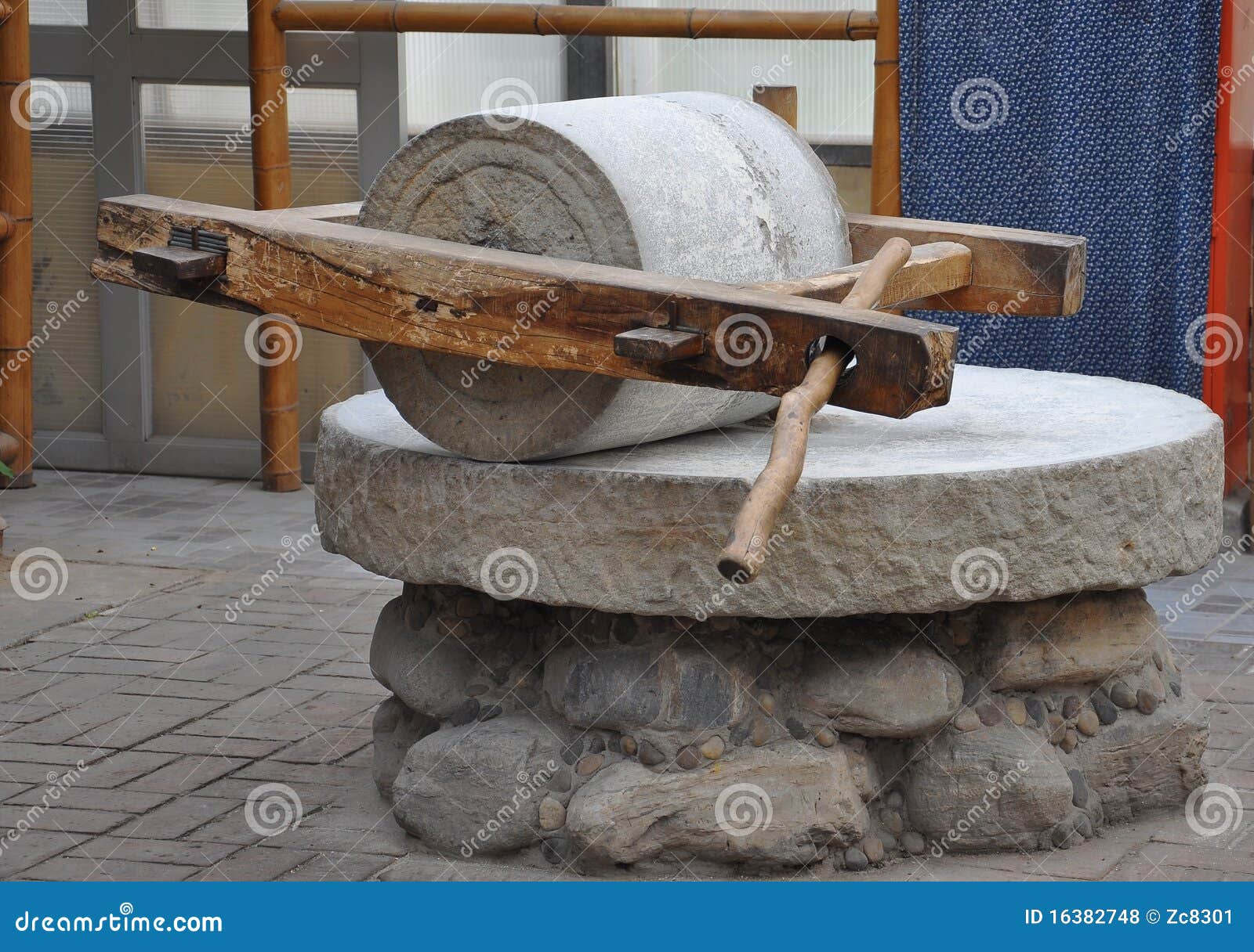 Stone mill stock photo. Image of asia, tools, stone, traditional - 16382748