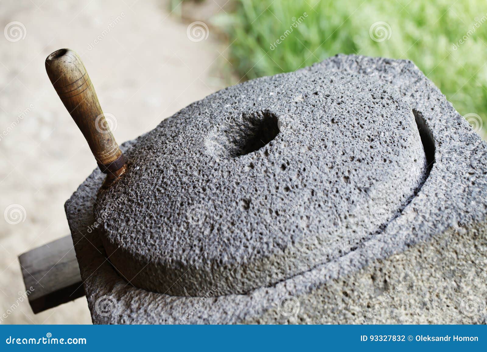 Stone Millstone, Manual Processing of Grain Stock Photo - Image of ...