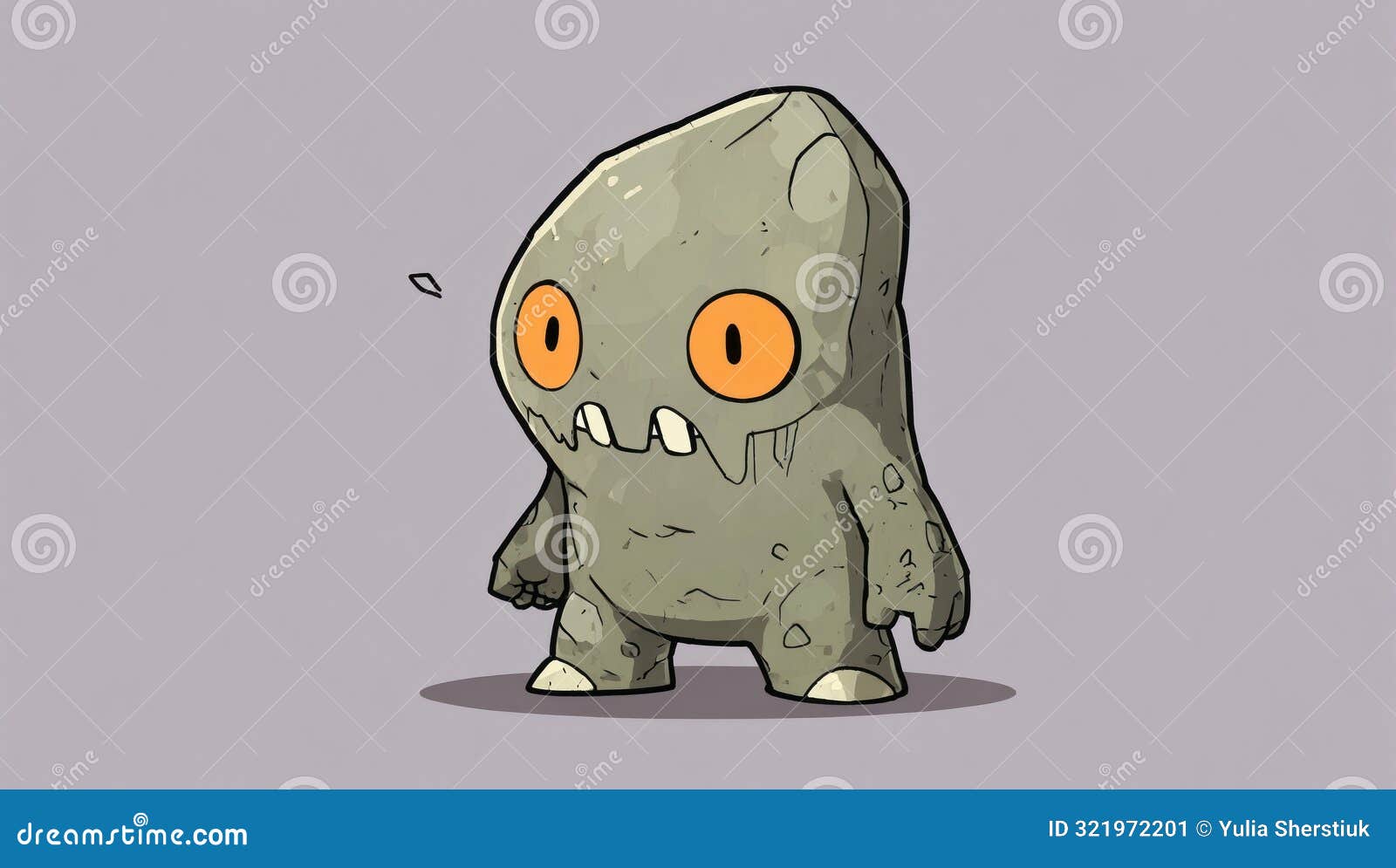 Stone Monster Game Character Image Chibi Abstract Monster in Anime ...