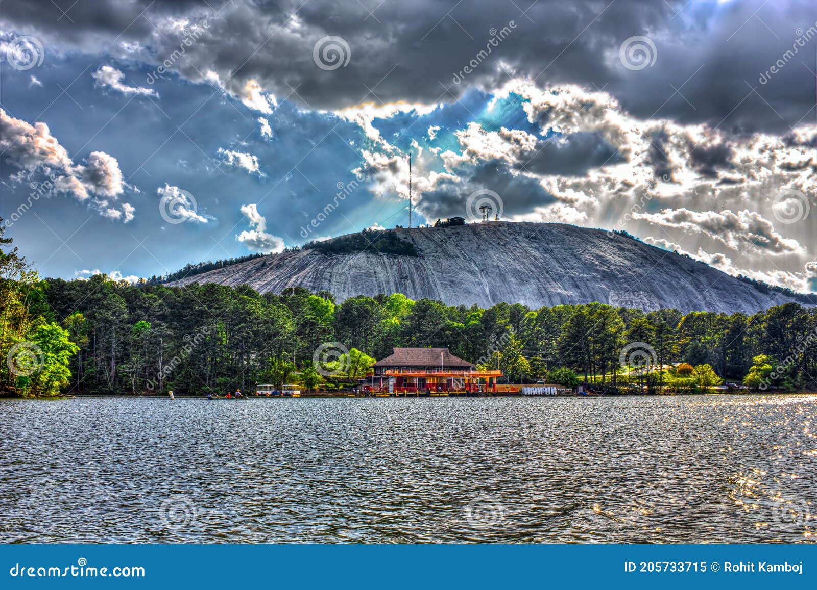 Stone Mountain (Pink Granite Dome) Stock Image - Image of pink, tram ...