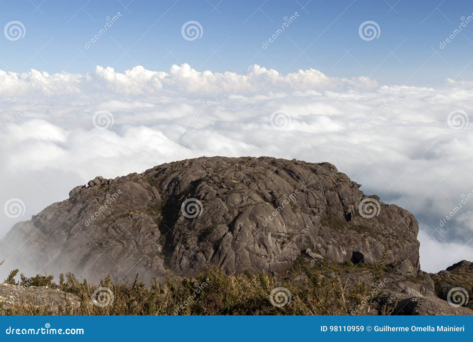 Stone Mountain Rock Face Above a Sea of Clouds Stock Image - Image of ...