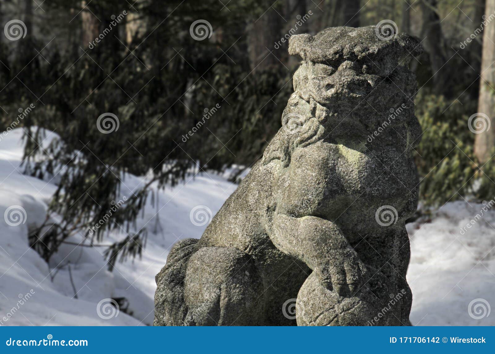 Stone Mythical Creature Sculpting Stock Photo - Image of figure ...