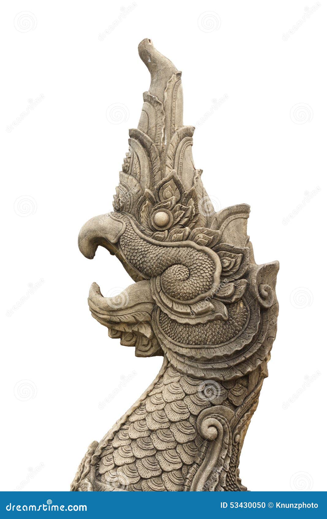 Stone Naga stock photo. Image of asia, white, isolated - 53430050