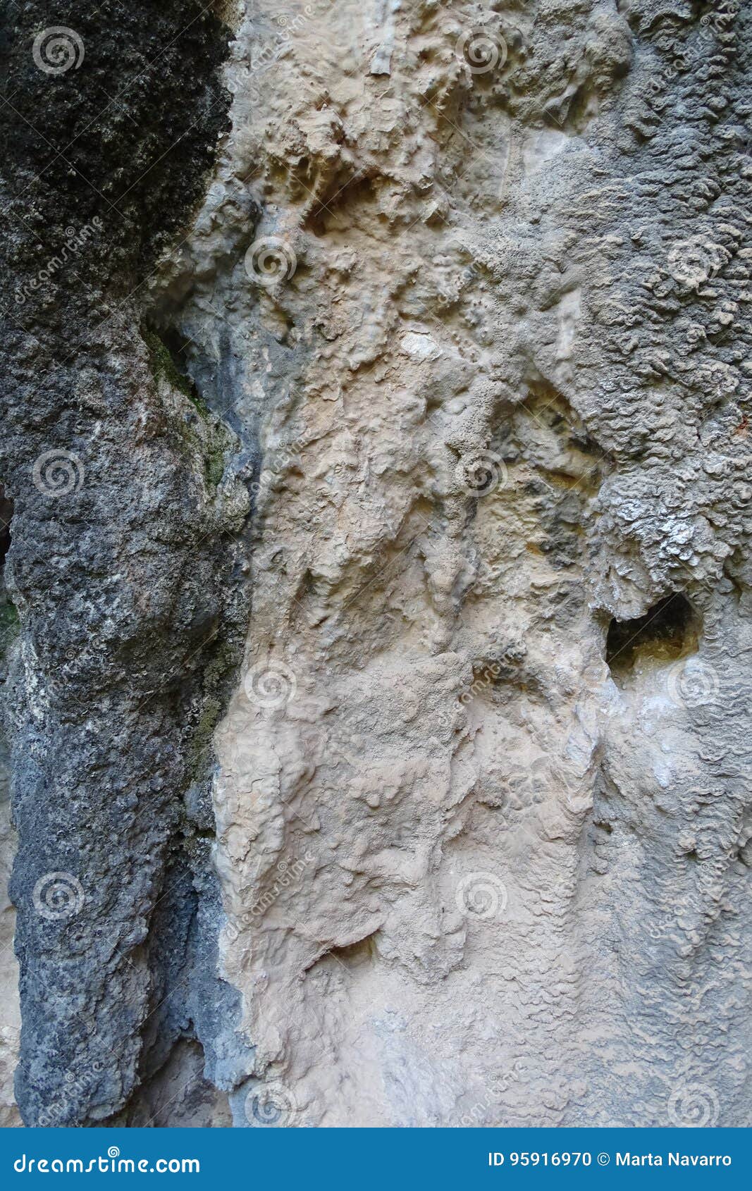 Stone Wall Texture from a Natural Cave Stock Photo - Image of view ...