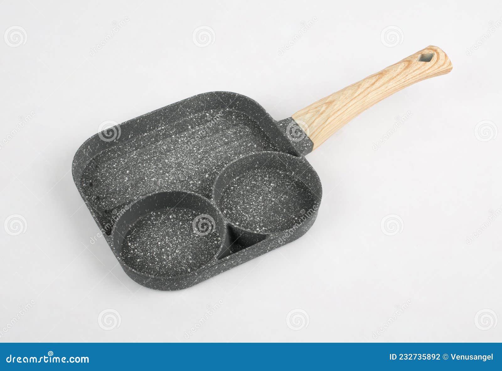 Stone Non-stick Frying Pan Isolated on White Stock Photo - Image of ...