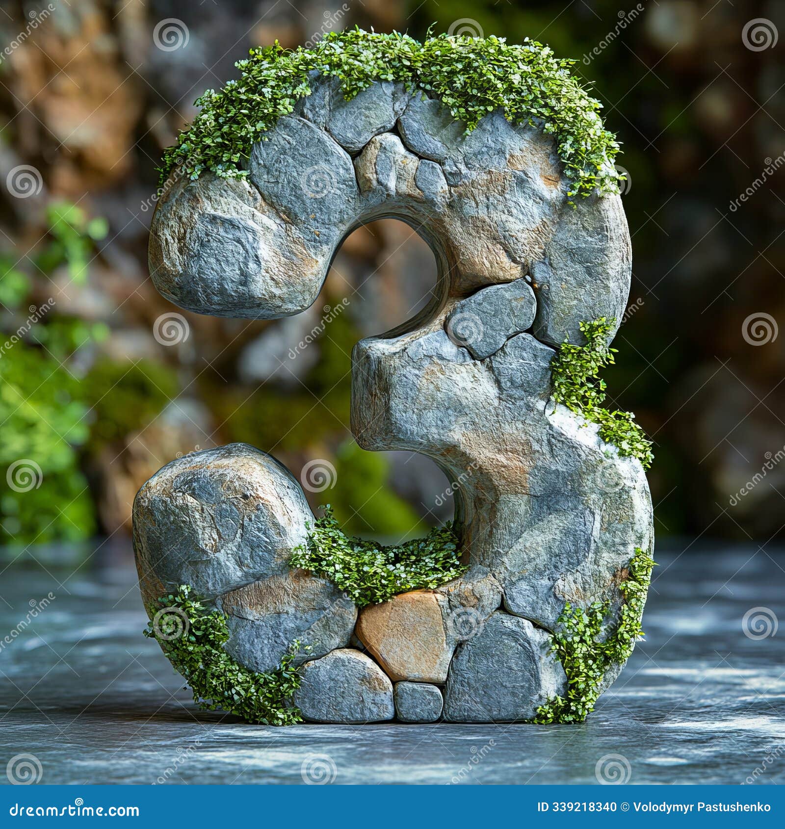 Stone Number Font From 0 To 9, Isolated On White Background. Numbers ...