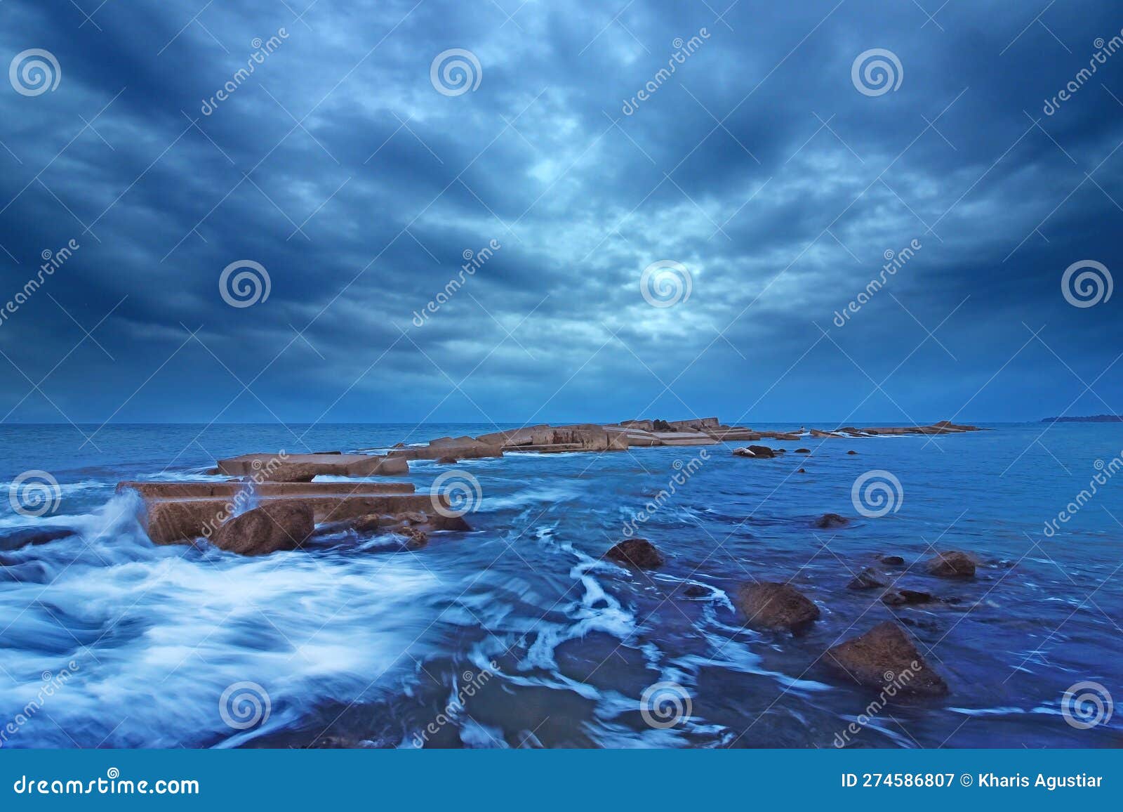 Stone at Ocean Landscape View Sky Stock Image - Image of landscape ...