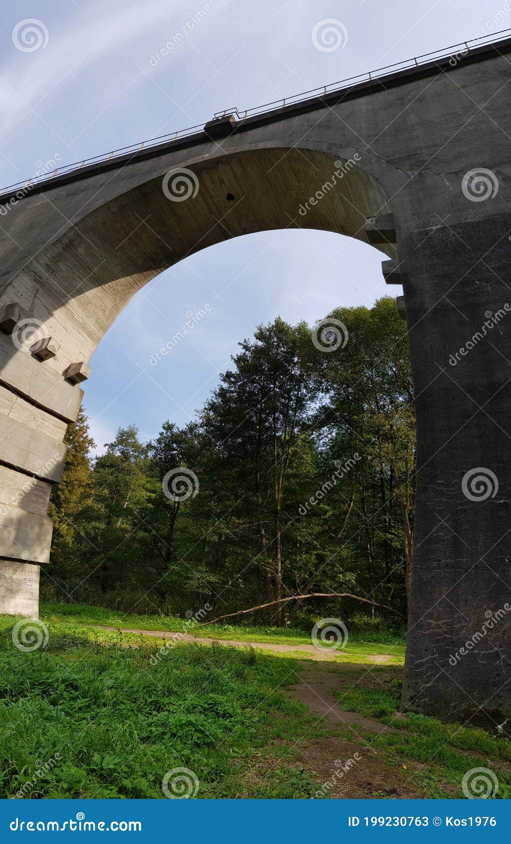 Stone Pillars of the Old Railway Bridge Stock Image - Image of hill ...
