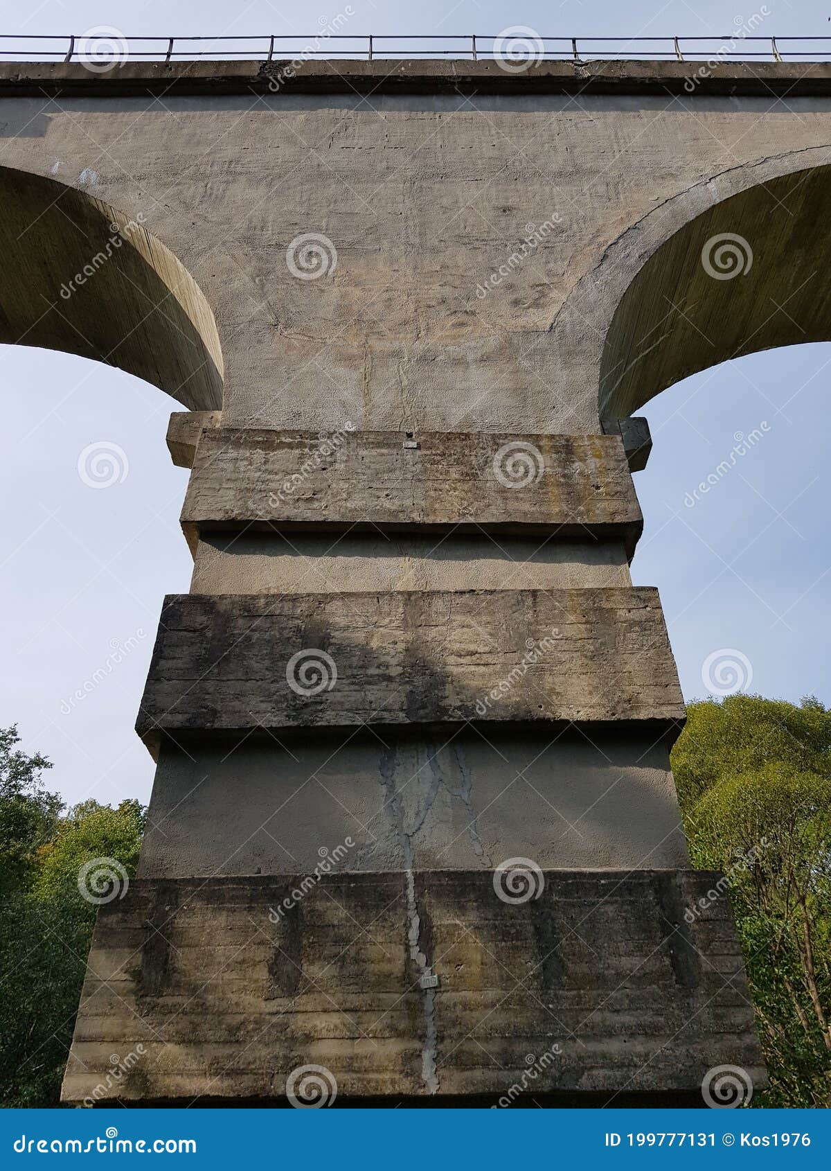 Stone Pillars of the Old Railway Bridge Stock Image - Image of ...