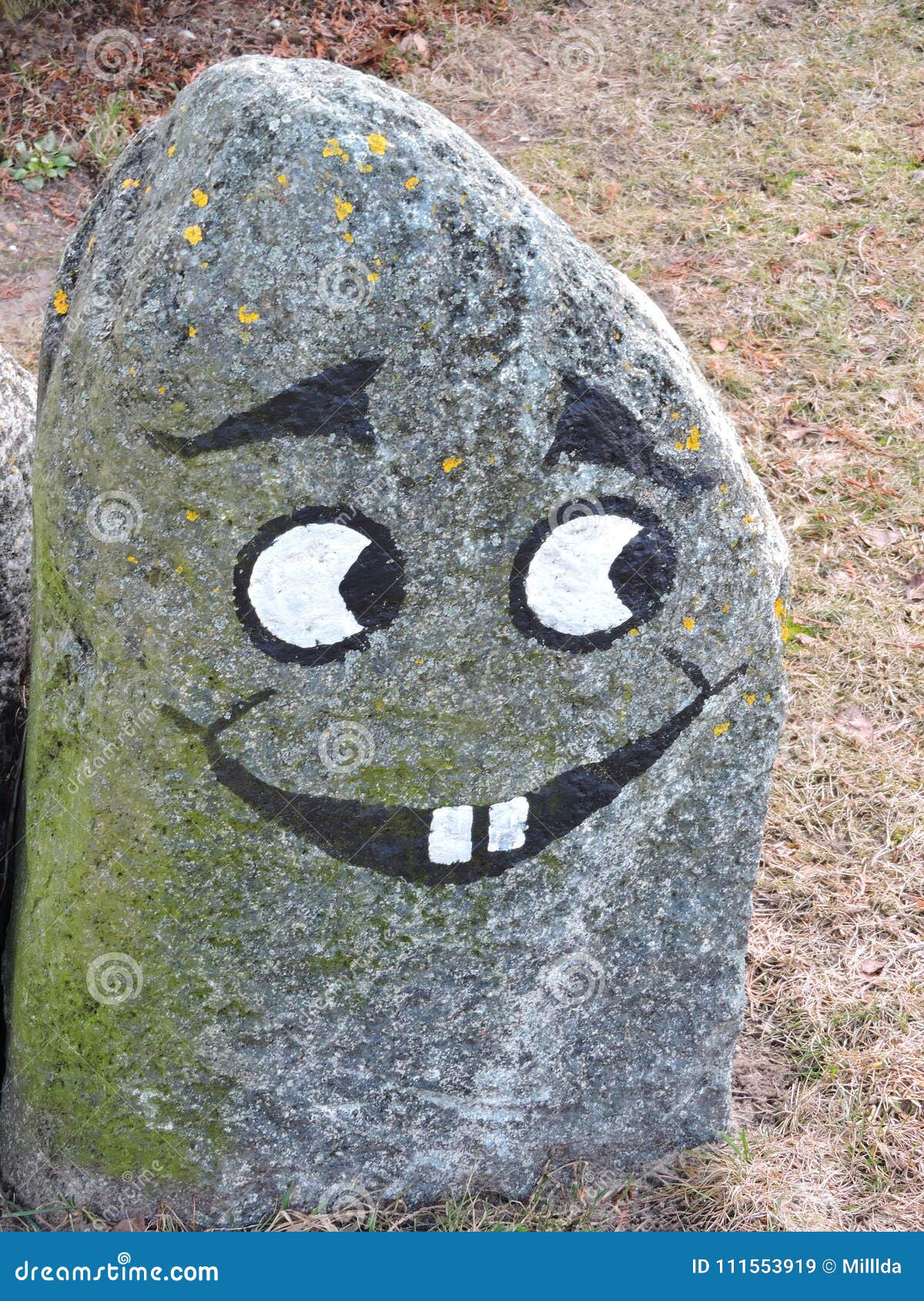 Stone with Painted Happy Face Stock Image - Image of face, painting ...