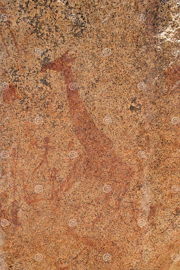 Stone paintings, Namibia stock image. Image of animal - 66766337
