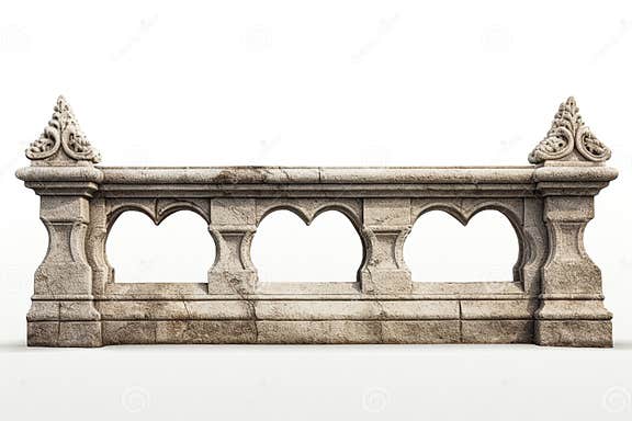 Stone Parapet Isolated on White Background Stock Illustration ...