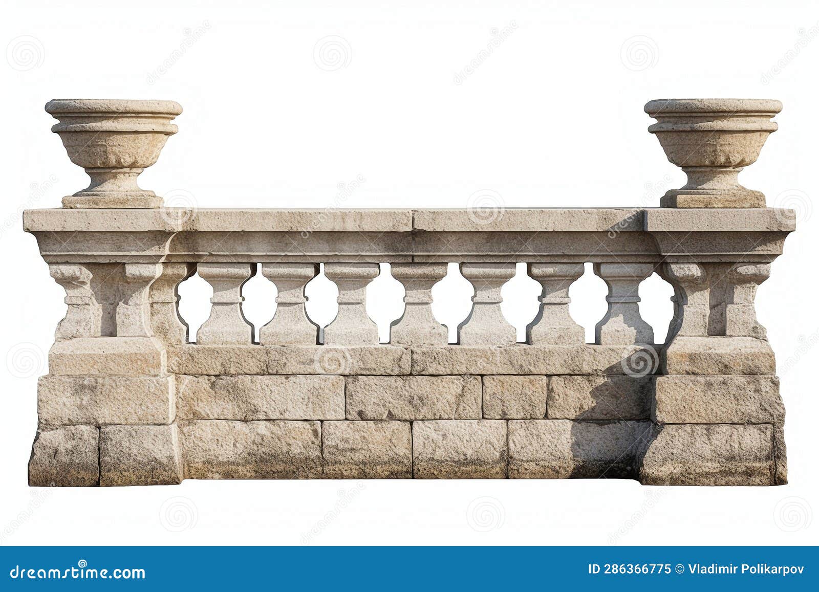 Stone Parapet Isolated on White Background Stock Illustration ...