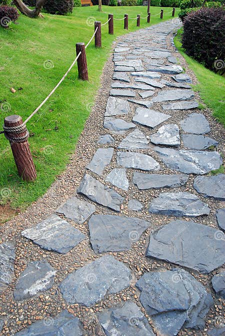 Stone path stock image. Image of lawn, floral, flora - 16232271