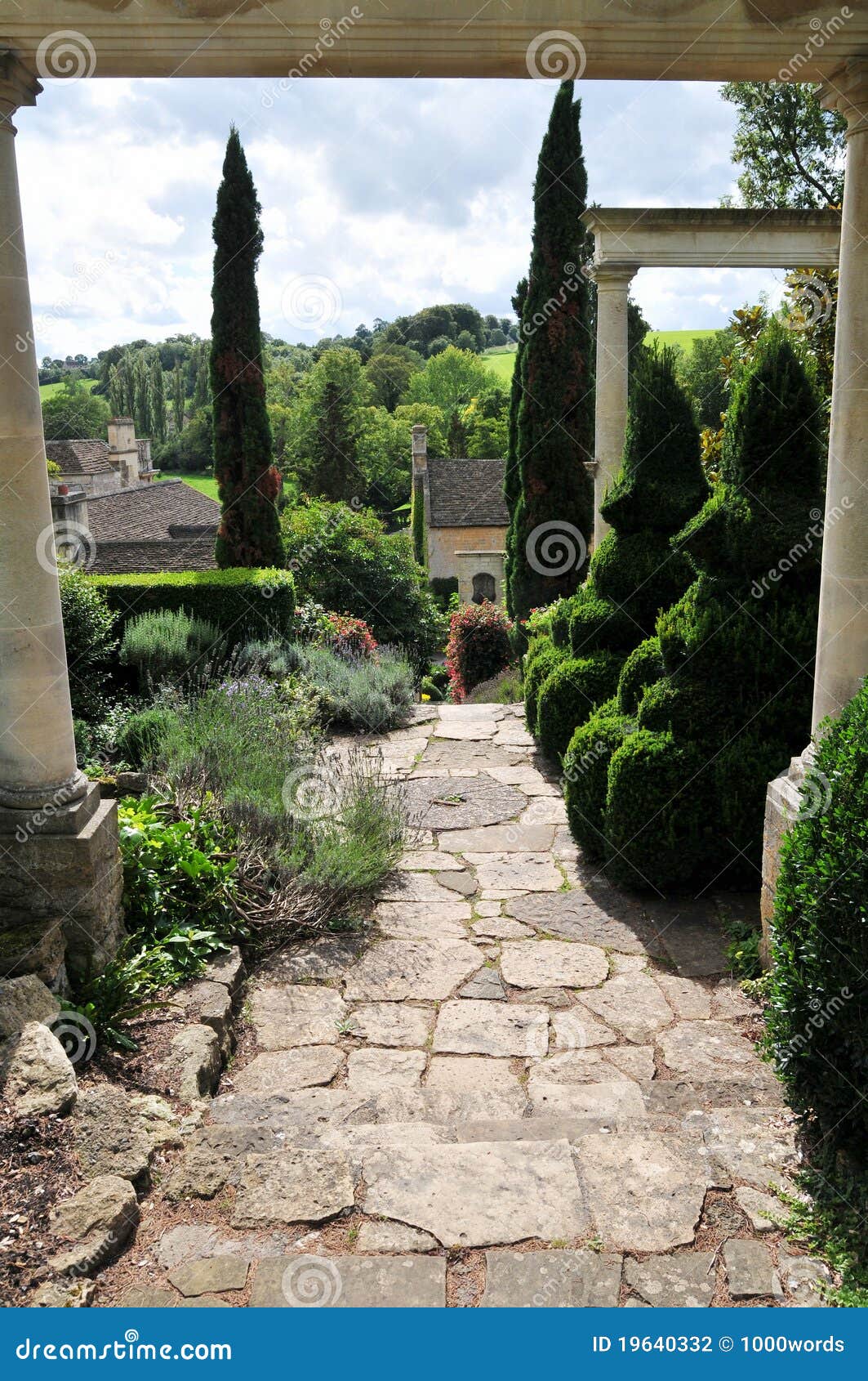 Stone Path in a Formal Garden Stock Photo - Image of autumn, fresh ...