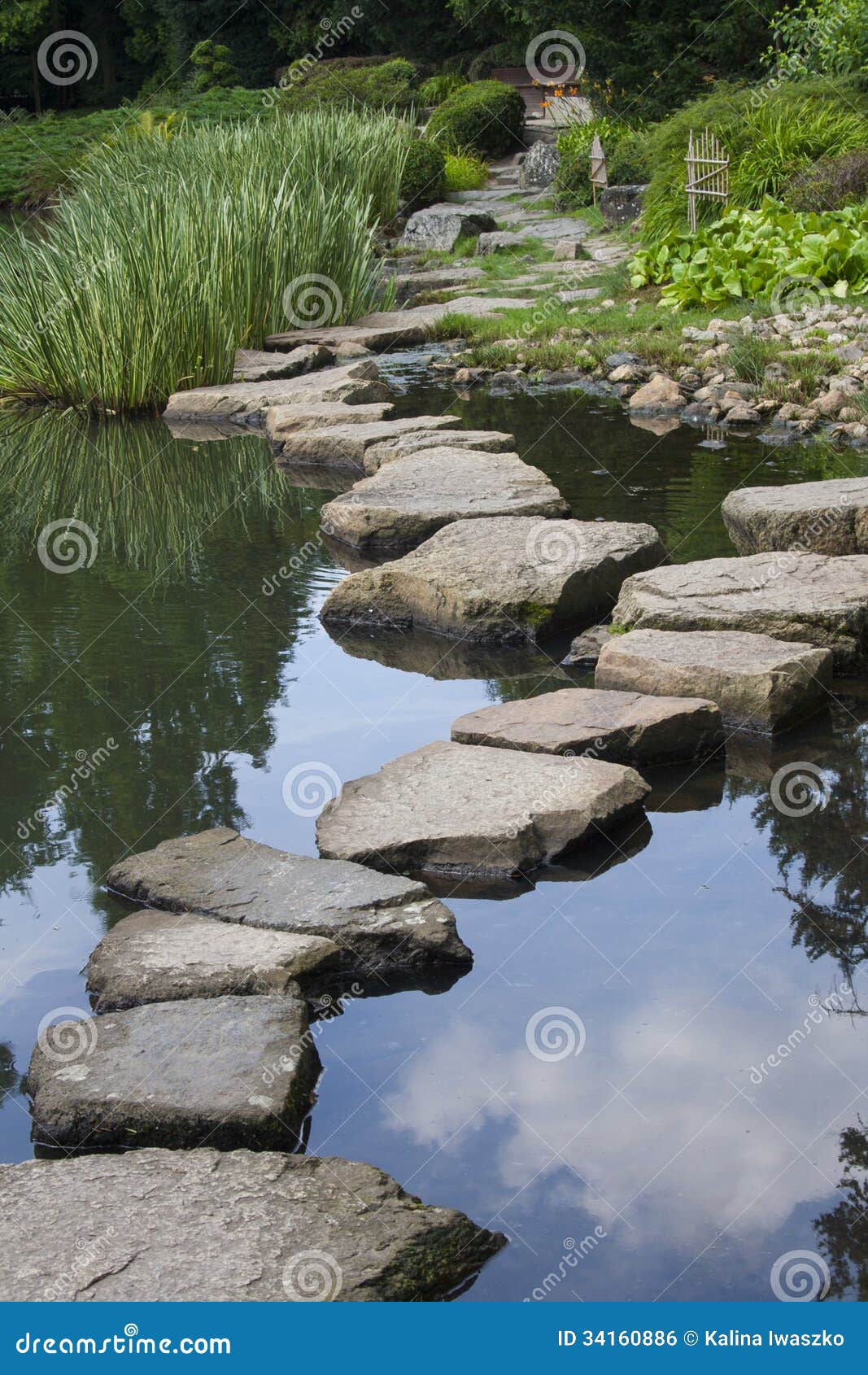 Stone path stock photo. Image of bridge, route, pond - 34160886