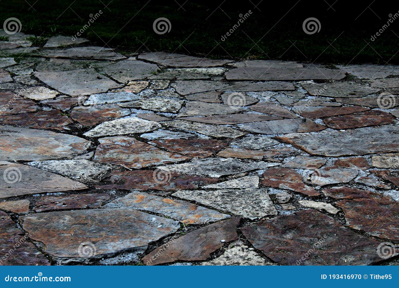 Flat Stone Path with Multiple Colors Stock Photo - Image of bits, stone ...
