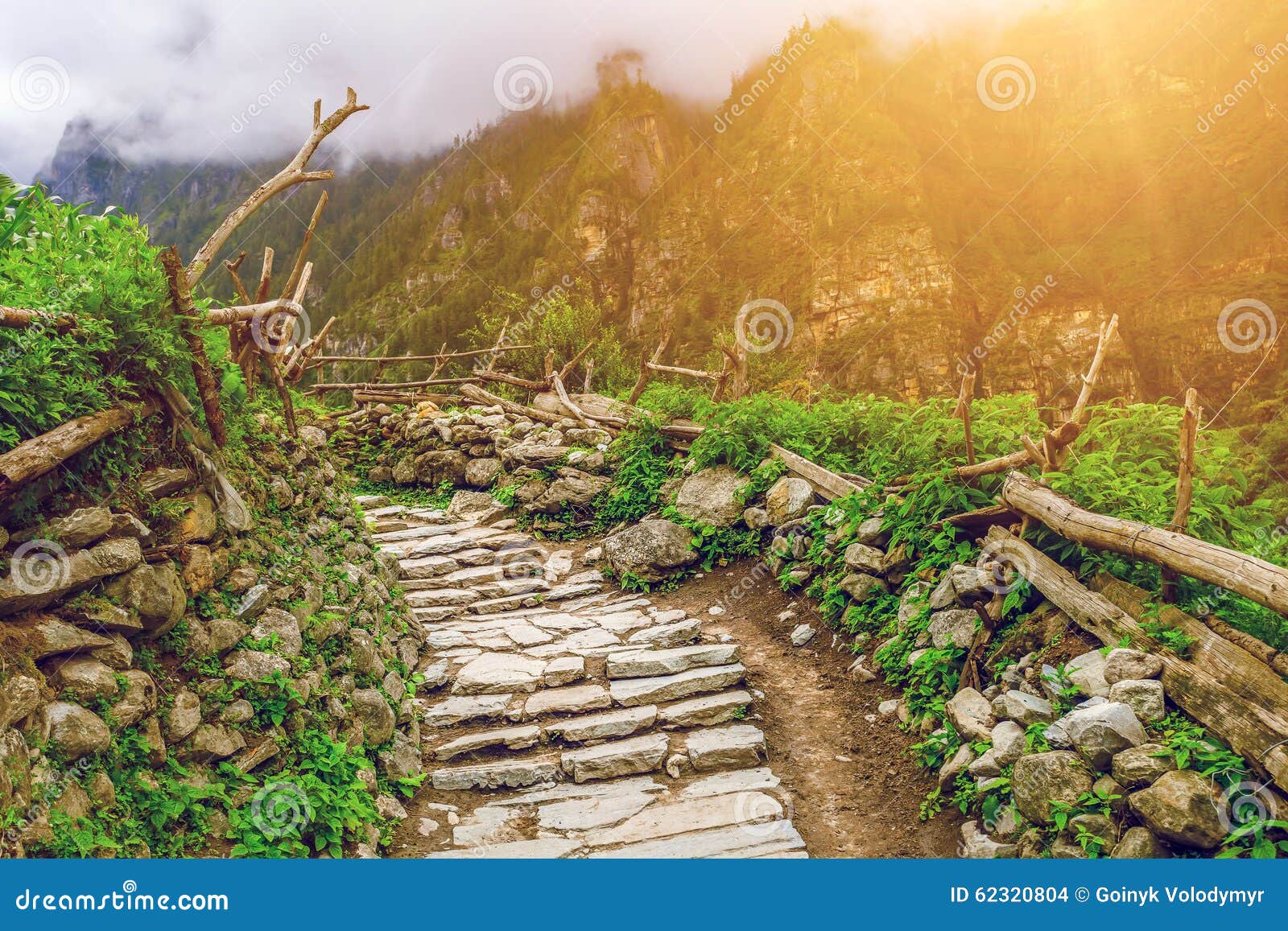 Stone path in mountains stock photo. Image of road, footpath - 62320804