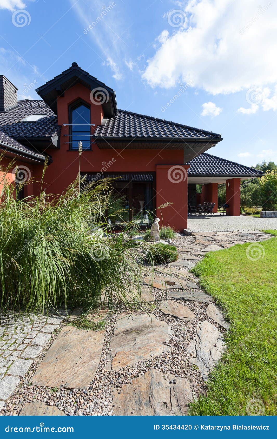 Stone Path Nearby the Huge Mansion Stock Photo - Image of housing ...