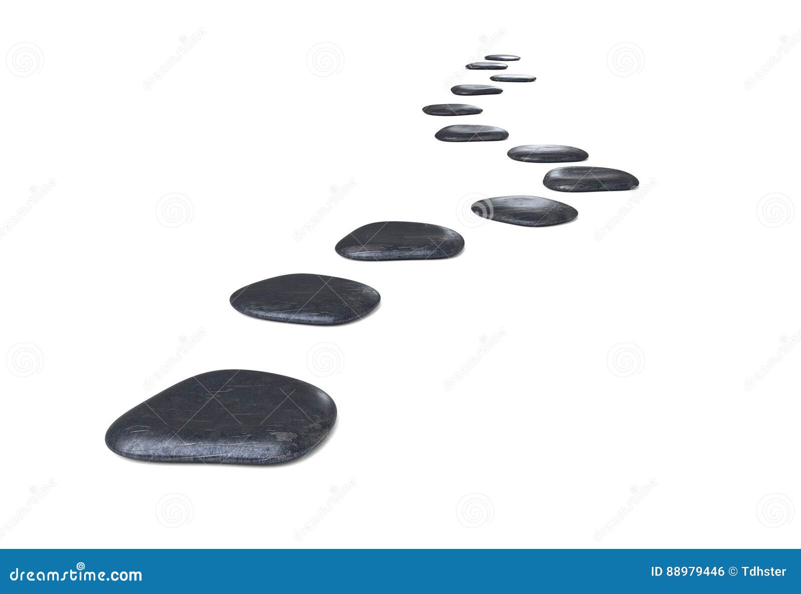 A Stone Path In A Dense Forest Leads To A Rock In Which There Is A ...