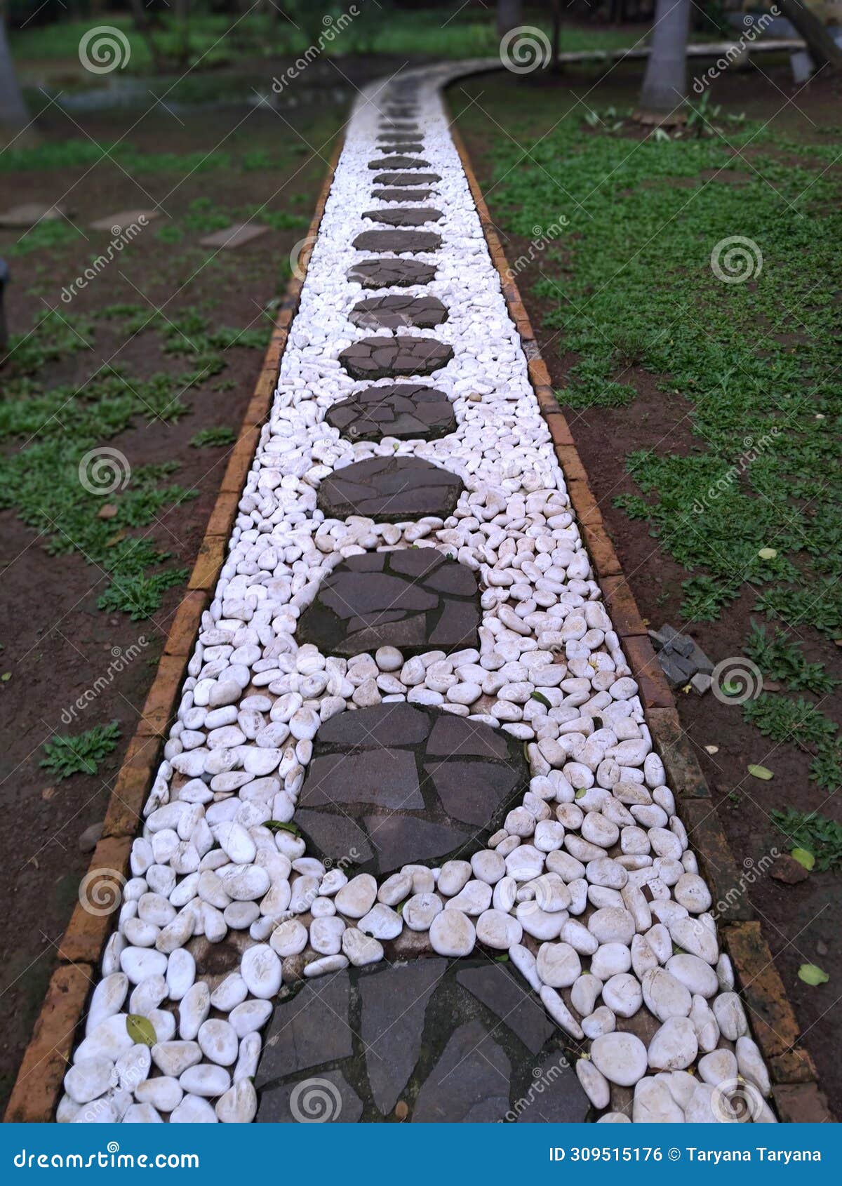 Stone Path in the Park Joging Track Stock Photo - Image of stone ...