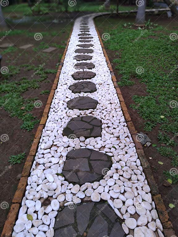 Stone Path in the Park Joging Track Stock Photo - Image of stone ...