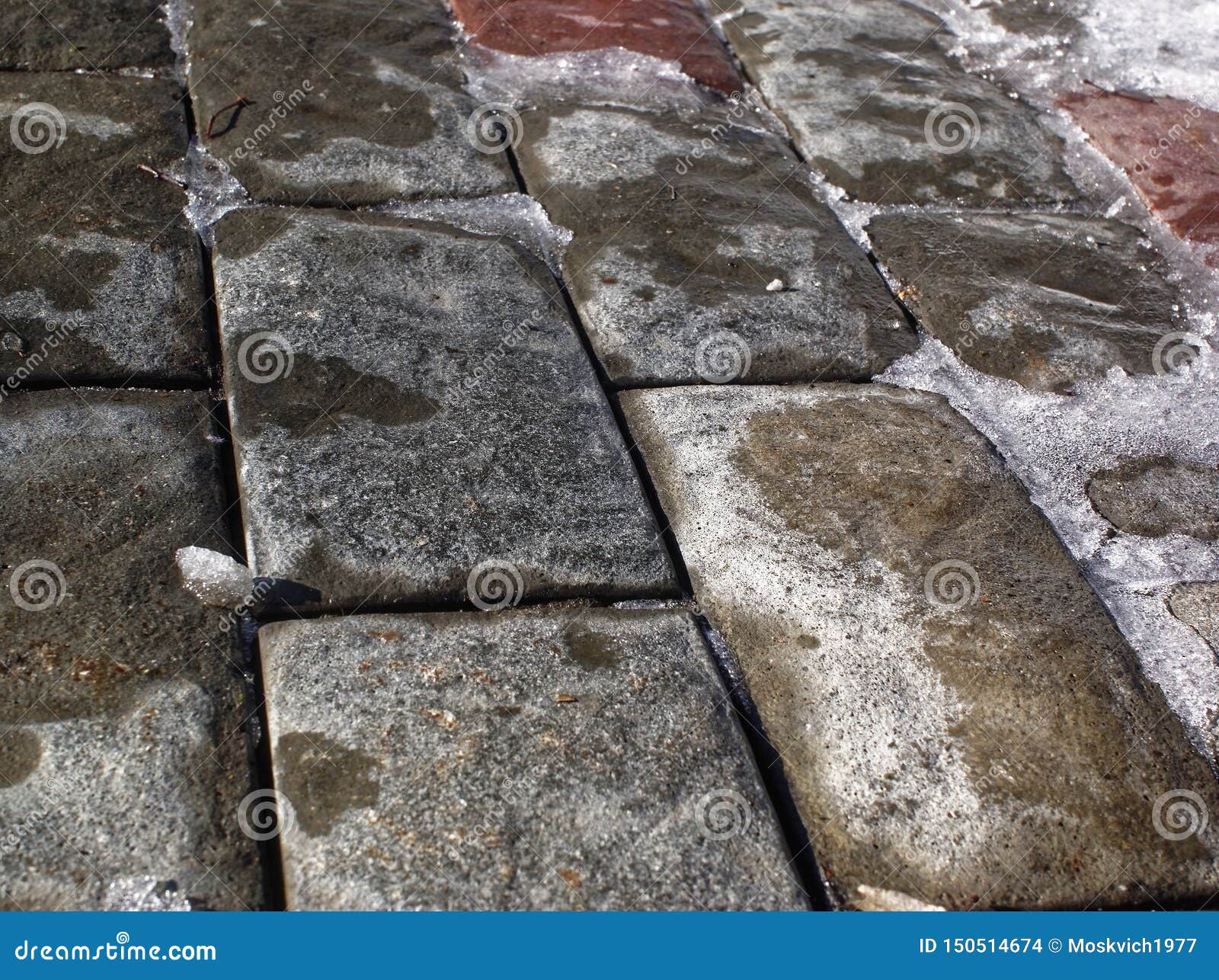 Stone Path in the Park in Winter Stock Photo - Image of landscape ...