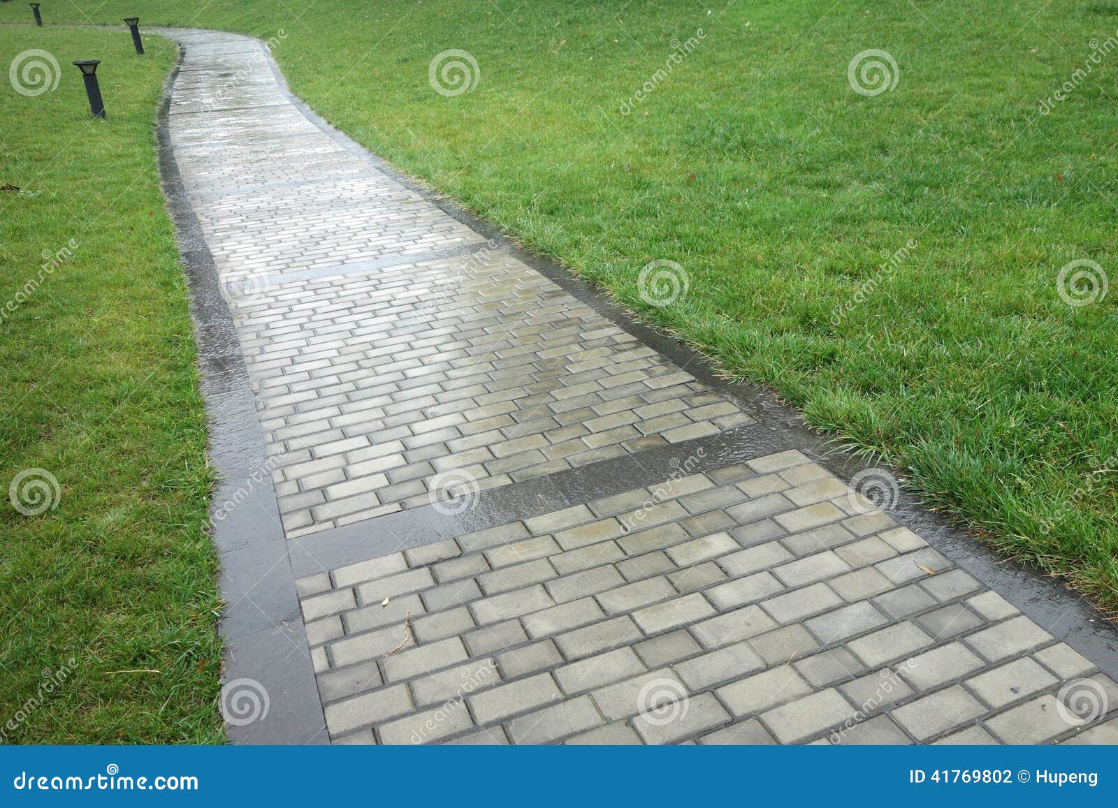 Stone path in the rain stock photo. Image of footpath - 41769802