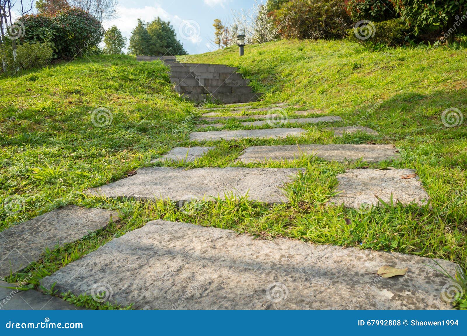 Stone path walk to top stock photo. Image of sunlight - 67992808