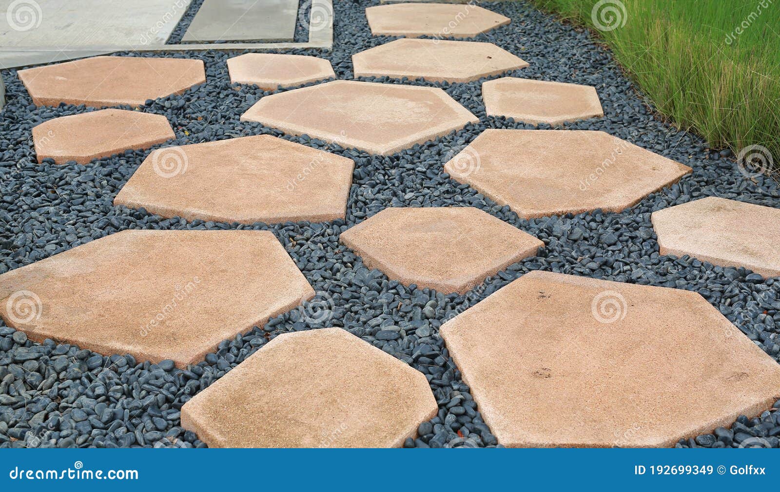 Stone Path Walk Way on Gravel in the Garden Stock Image - Image of ...