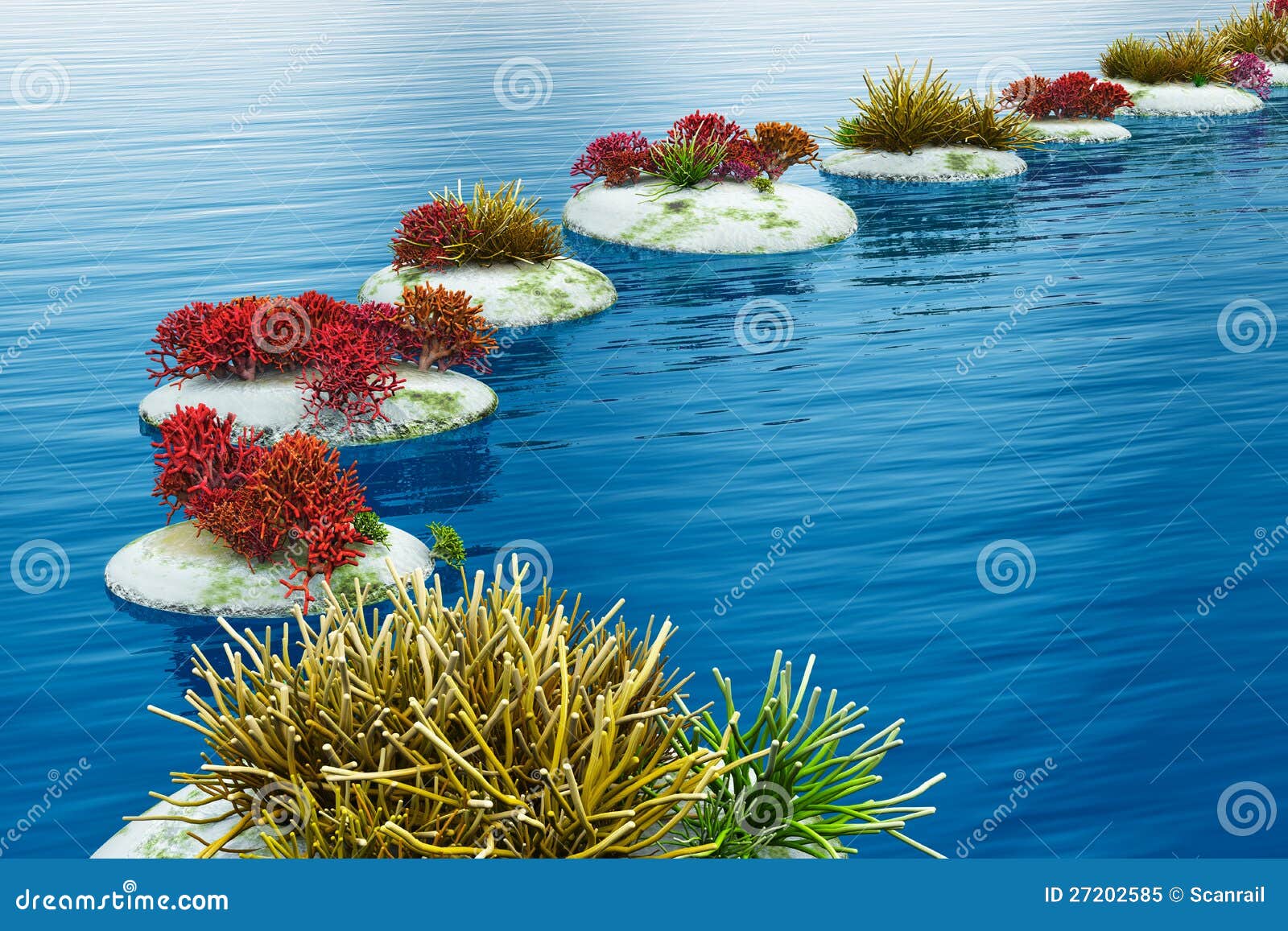 Stone path in water stock illustration. Illustration of idea - 27202585