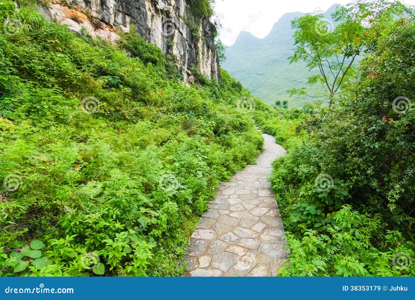 Stone Path in Yangshuo China Stock Image - Image of farming, nature ...