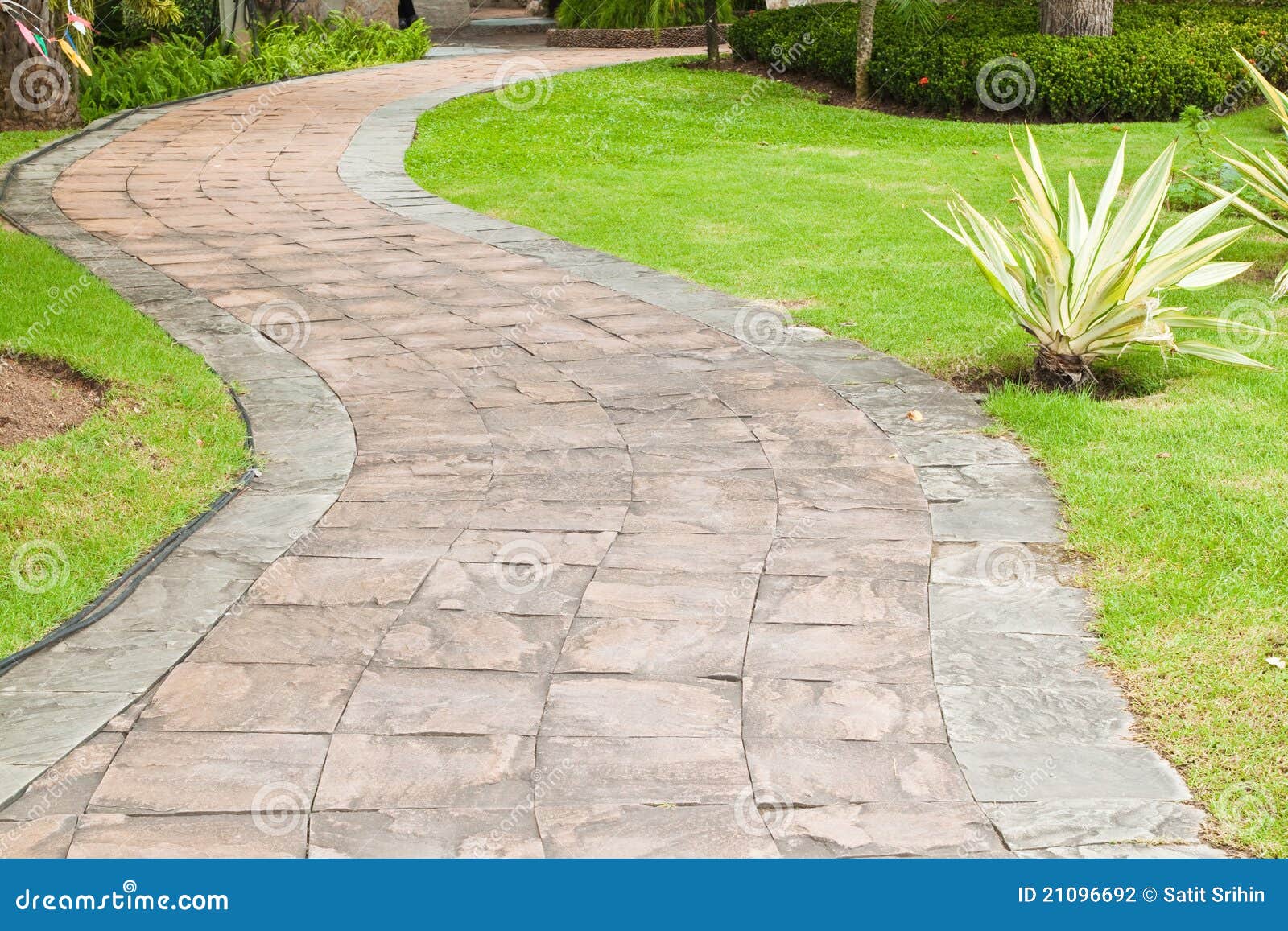 Stone pathway stock photo. Image of curve, path, grass - 21096692