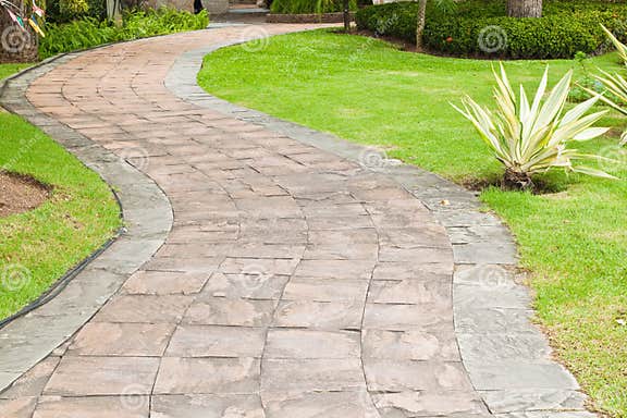 Stone pathway stock photo. Image of curve, path, grass - 21096692