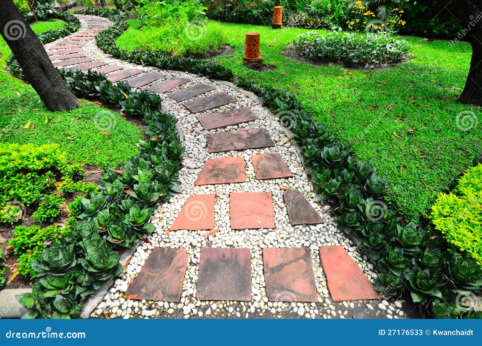 Stone Pathway stock image. Image of landscape, blue, green - 27176533